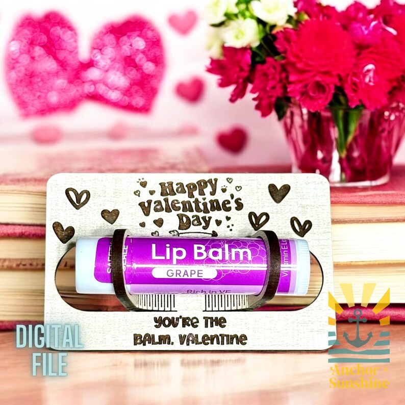 Valentine's Day Lip Balm Holder Classroom Handout SVG, Laser Cut ...