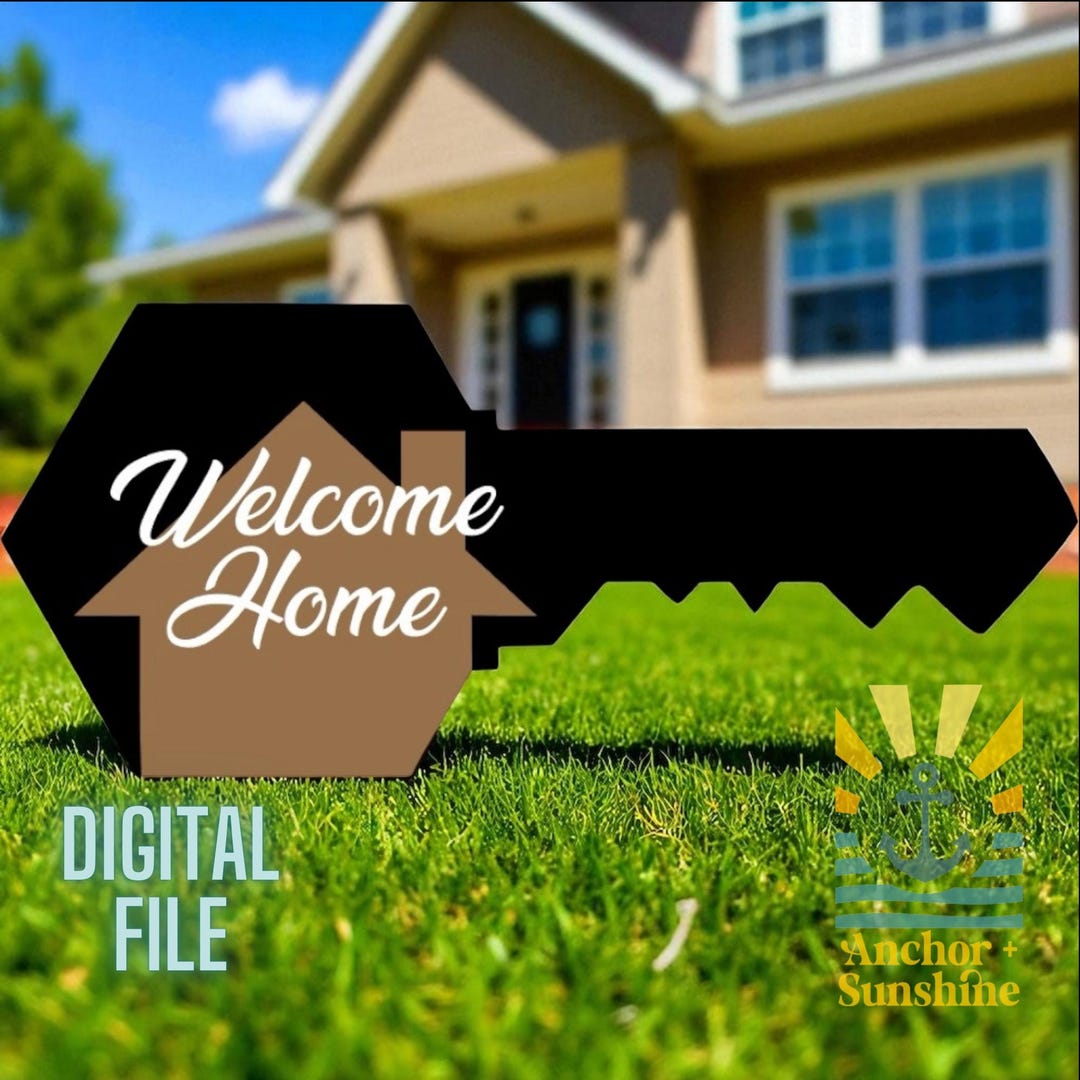 Realtor Welcome Home Key Sign SVG File– Key Prop File for Laser, Real ...