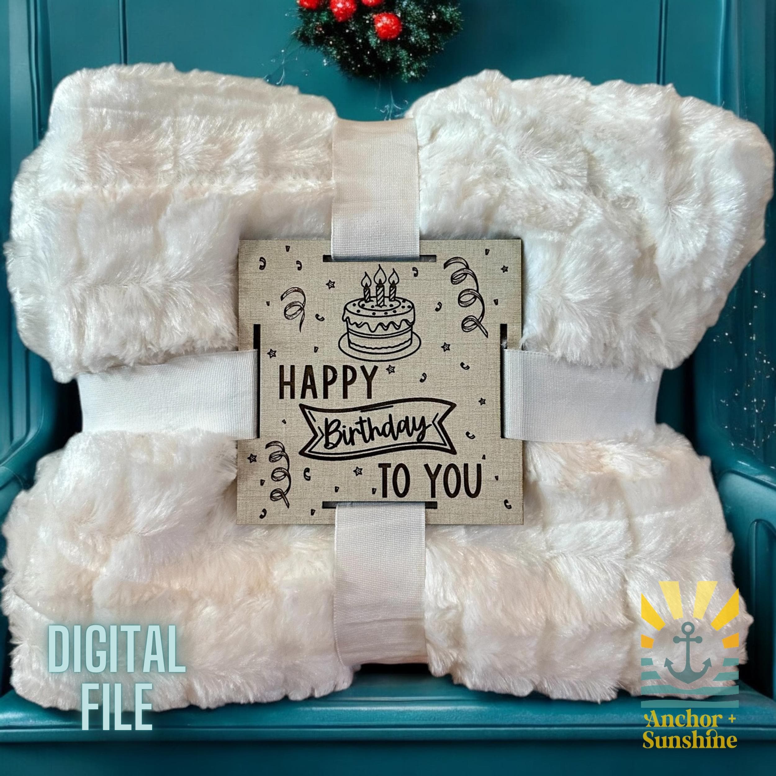 Happy Birthday Blanket Tag SVG, Digital File for Birthday Gift, Laser ...