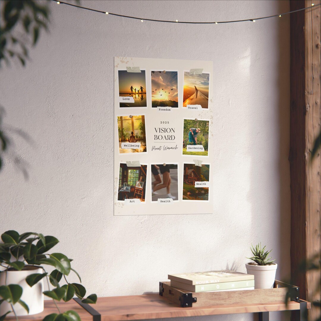 PERSONALISED Vision Board Poster, Pin Board Style, Goal Setting Wall ...