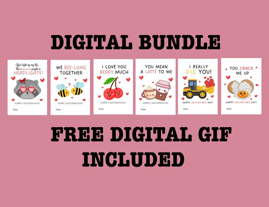 EDITABLE Printable Valentine Cards Set, Classroom Valentines Day Cards ...