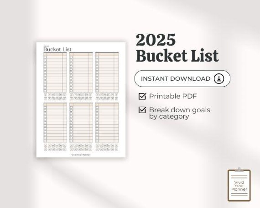 2025 Bucket List Download to Set up the Most Fulfilling Year - DIGITAL ...
