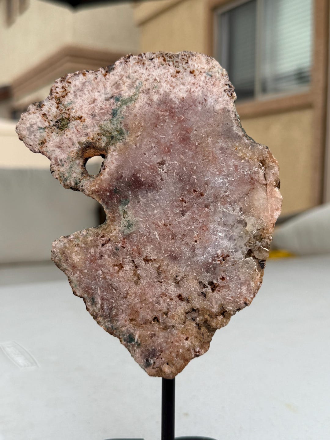 5lb Pink Amethyst Slab on Stand | Large Pink Amethyst Slab on Stand ...