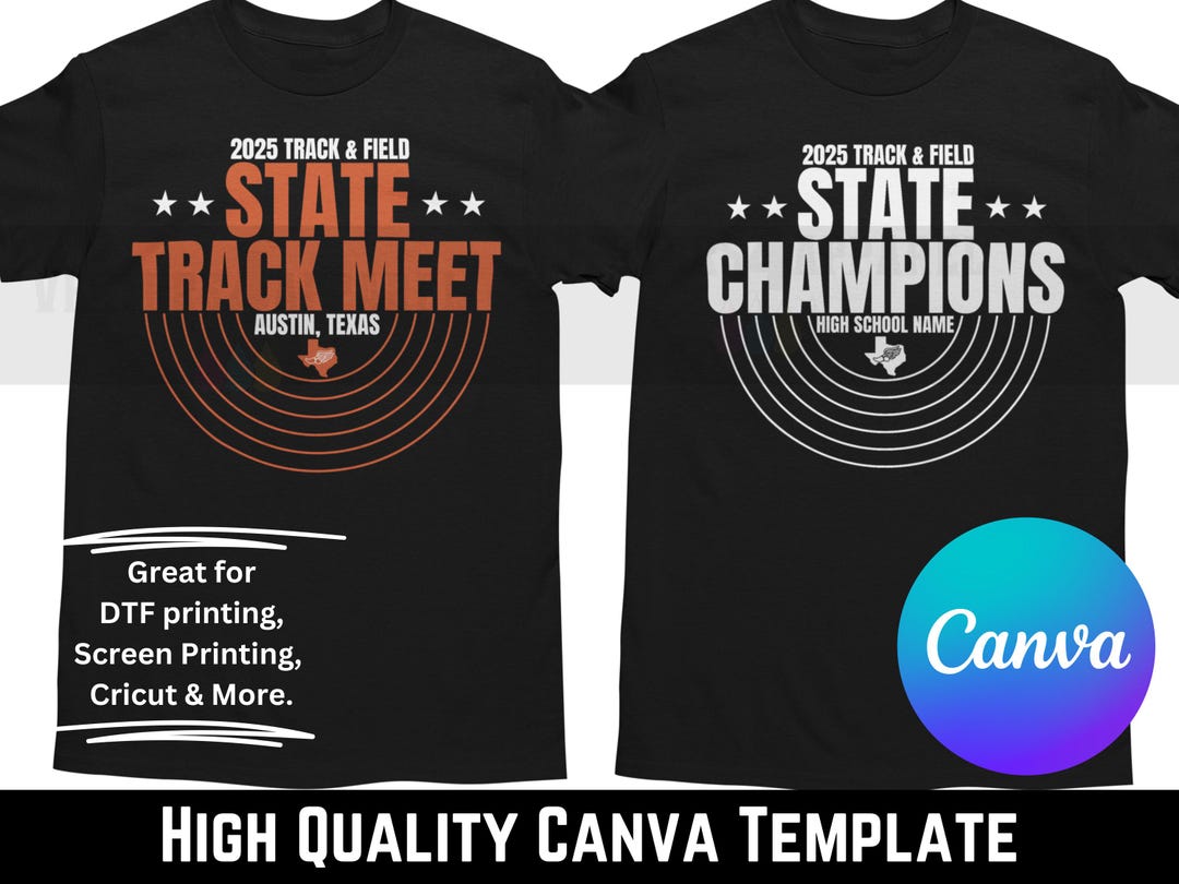 2026 High School State Track Meet Championship Canva Template for T ...