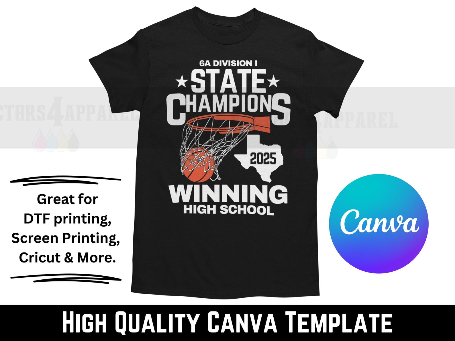 2025 High School Basketball State Championship Canva Template for T ...