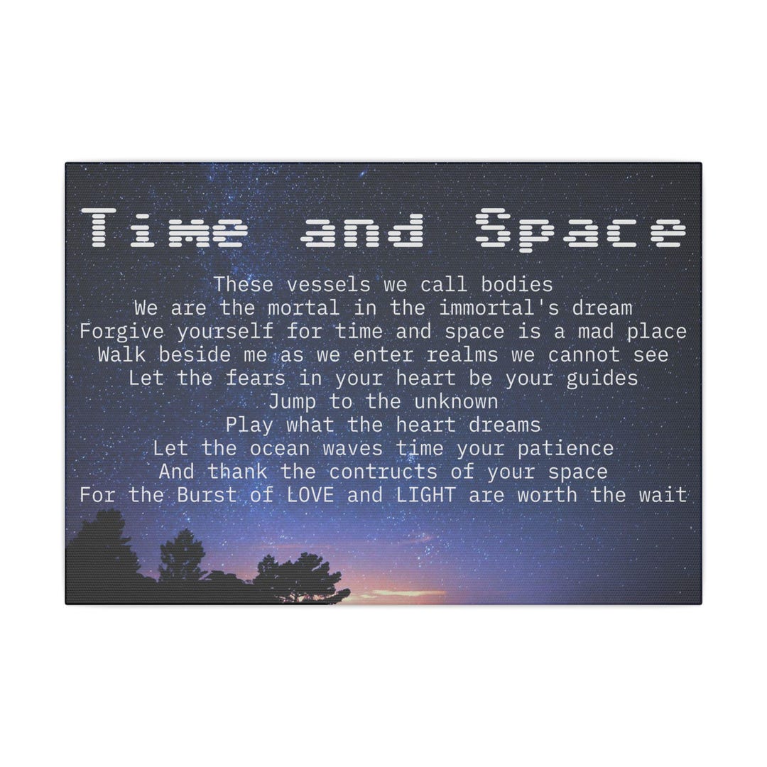 MOTIVATIONAL SERIES Time Space Poem Love Self Love Encouragement Gift ...