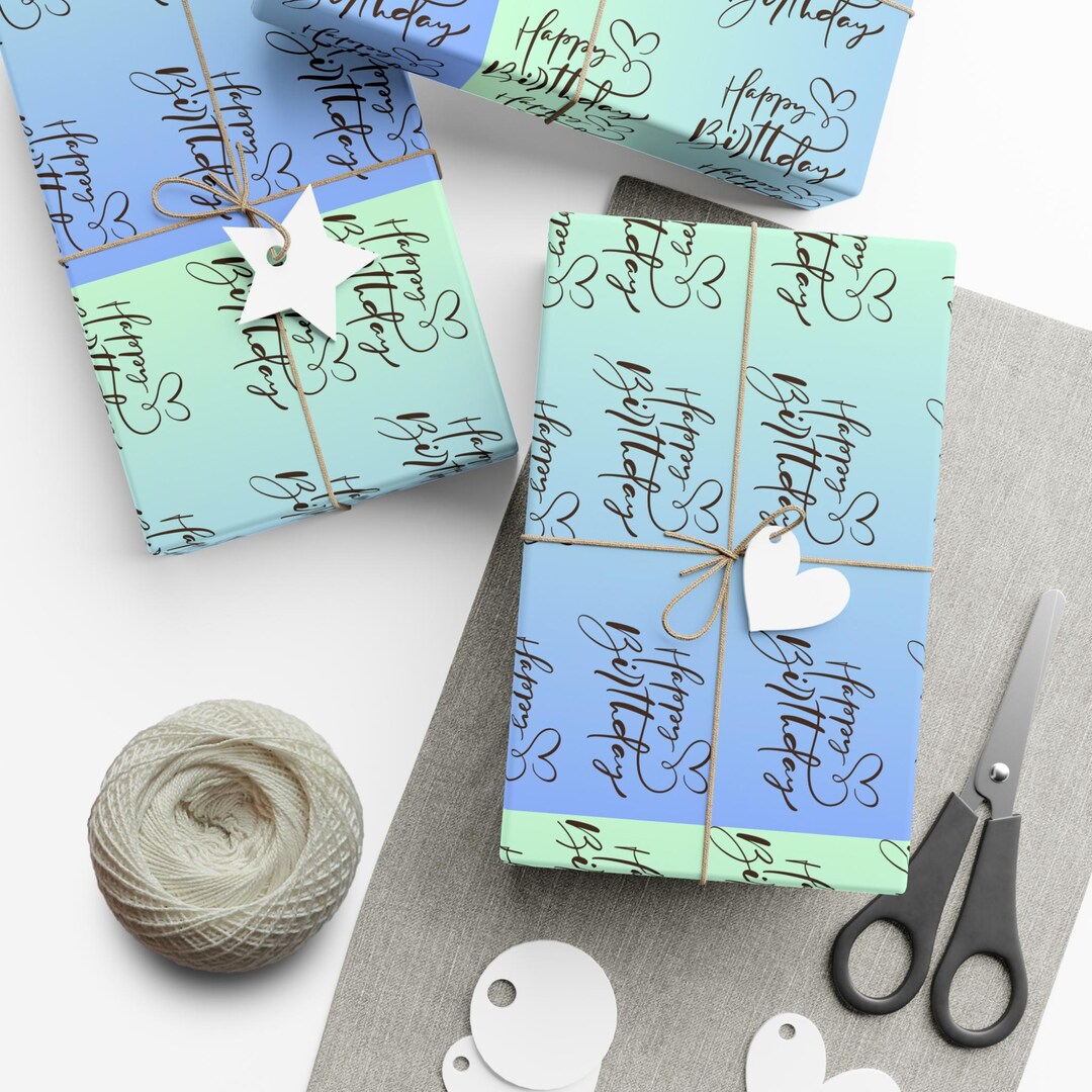 Gift Wrap Paper, Happy Birthday Design Wrapping Sheets, Gift Wrapping ...