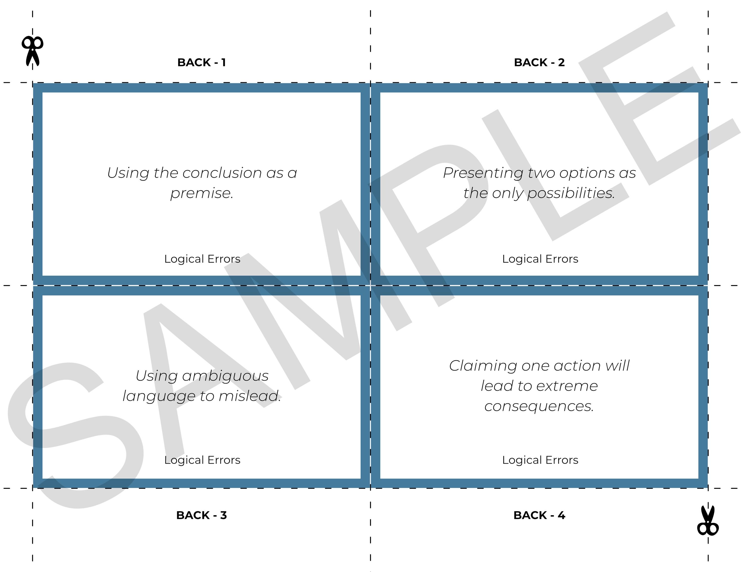 Logical Fallacies Flashcard Deck Printable Study and Debate Tool - Etsy