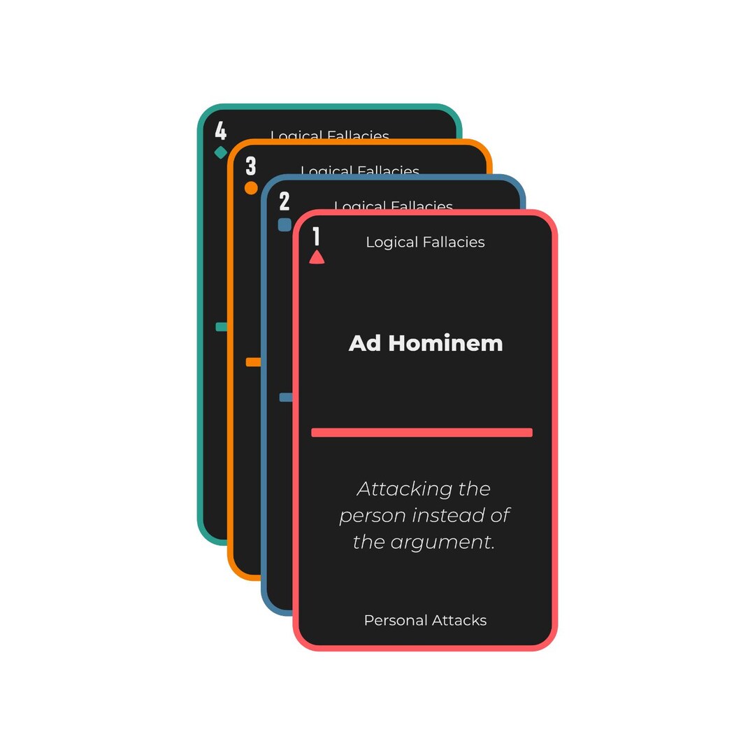Logical Fallacies Deck Dark Theme Learn and Debate - Etsy