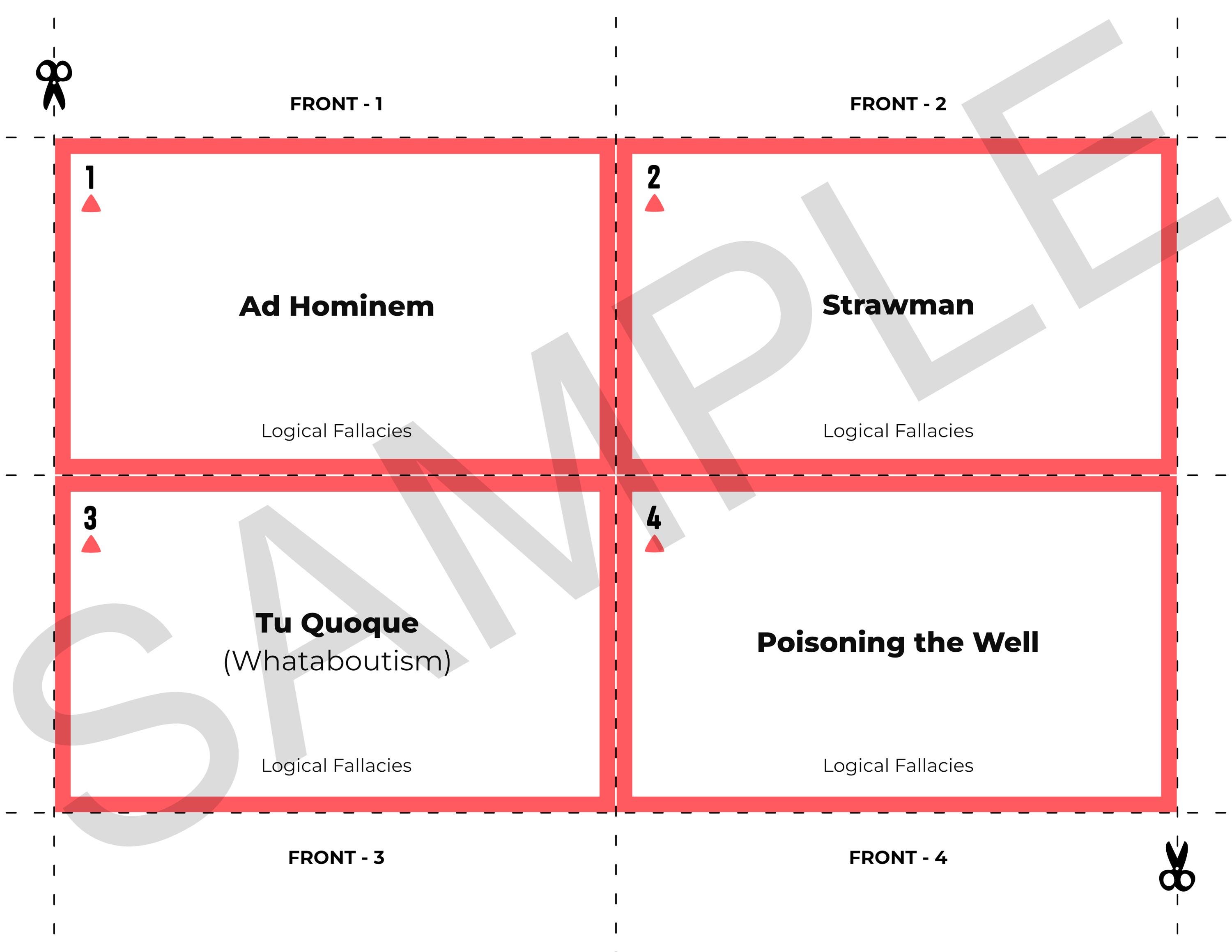 Logical Fallacies Flashcard Deck Printable Study and Debate Tool - Etsy