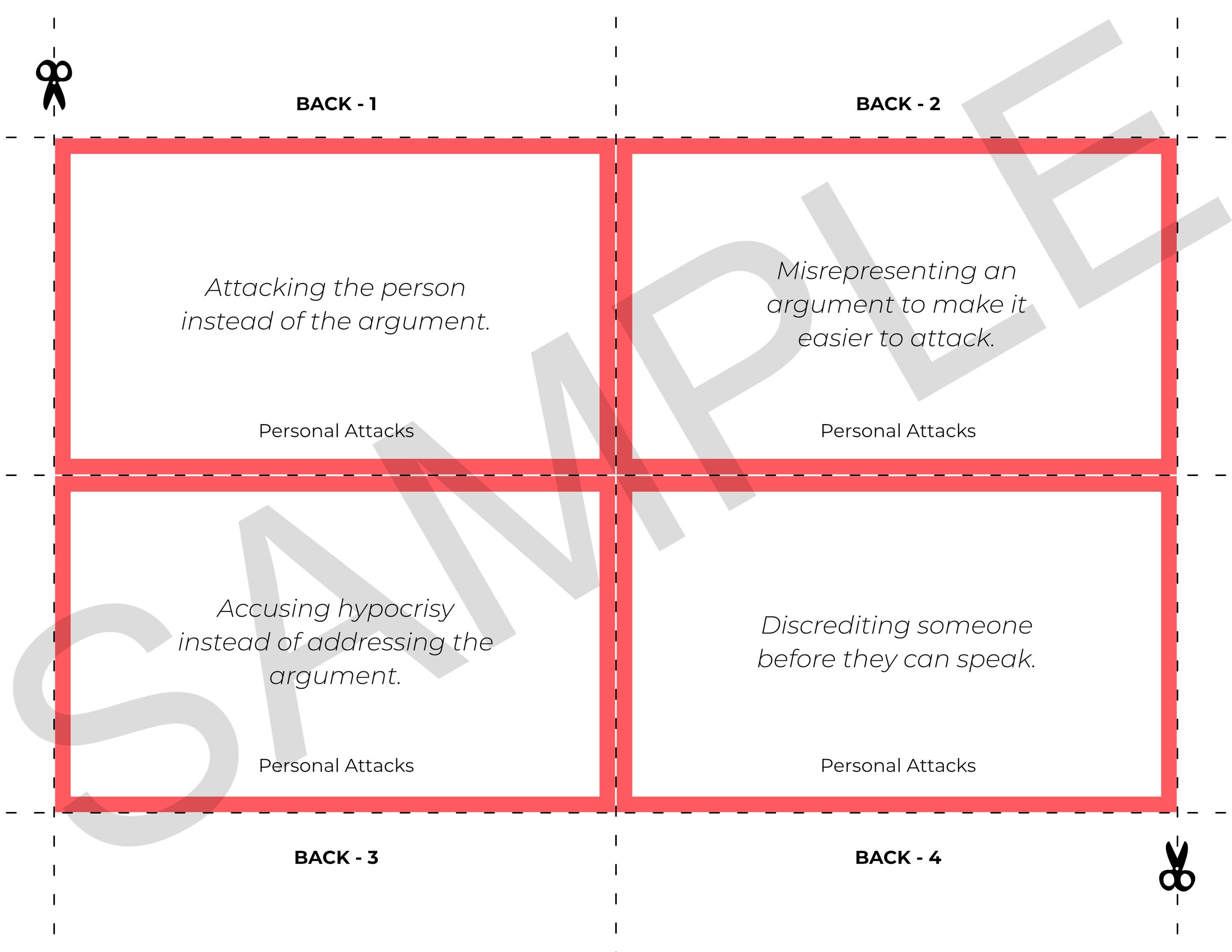 Logical Fallacies Flashcard Deck Printable Study and Debate Tool - Etsy