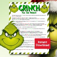 Grinch Christmas Party Game – Left Right Story, Gift Exchange ...