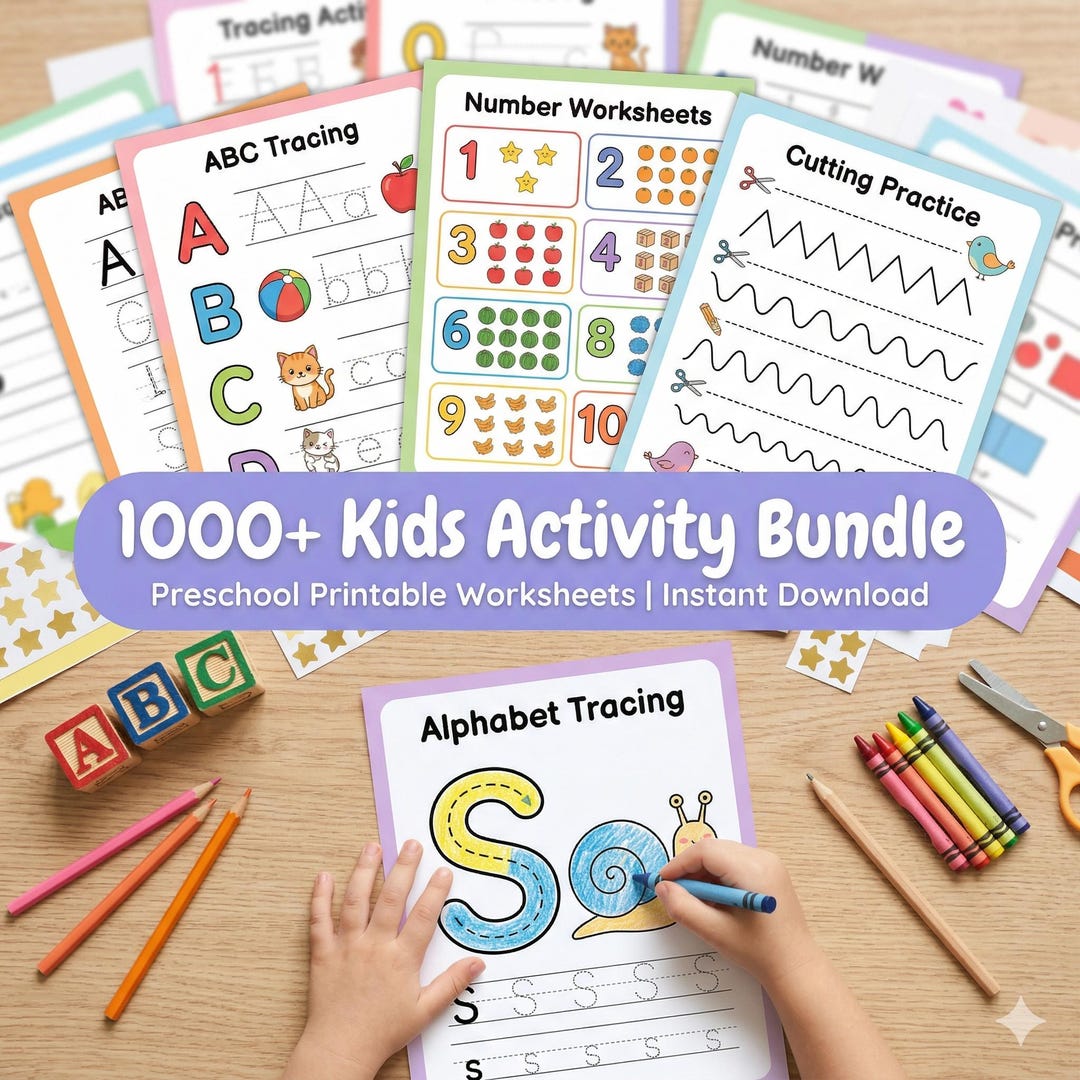 Preschool Activity Bundle | 1000+ Alphabet Tracing Coloring Pages (PDF ...