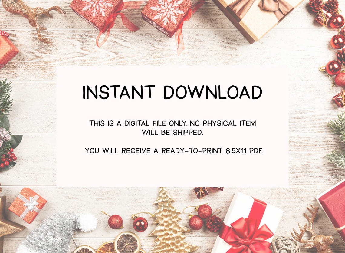 Funny Christmas Pass the Present Game Printable • Hilarious Holiday ...