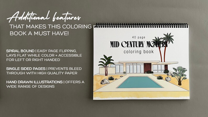 Mid Century Modern Coloring Book - Etsy