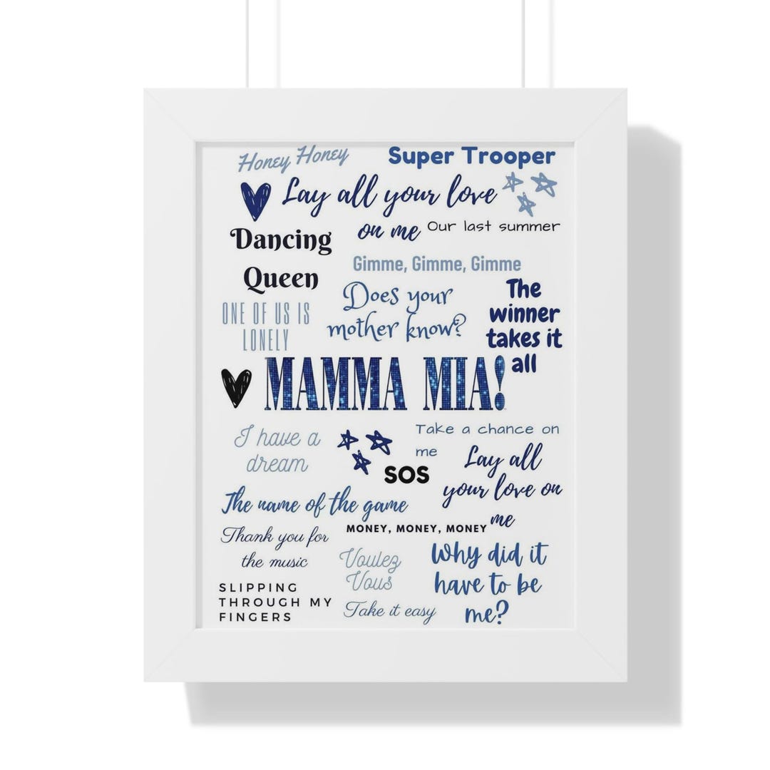 ABBA Lyrics Poster - Scrambled Song Art Print, Retro Music Collage Wall ...