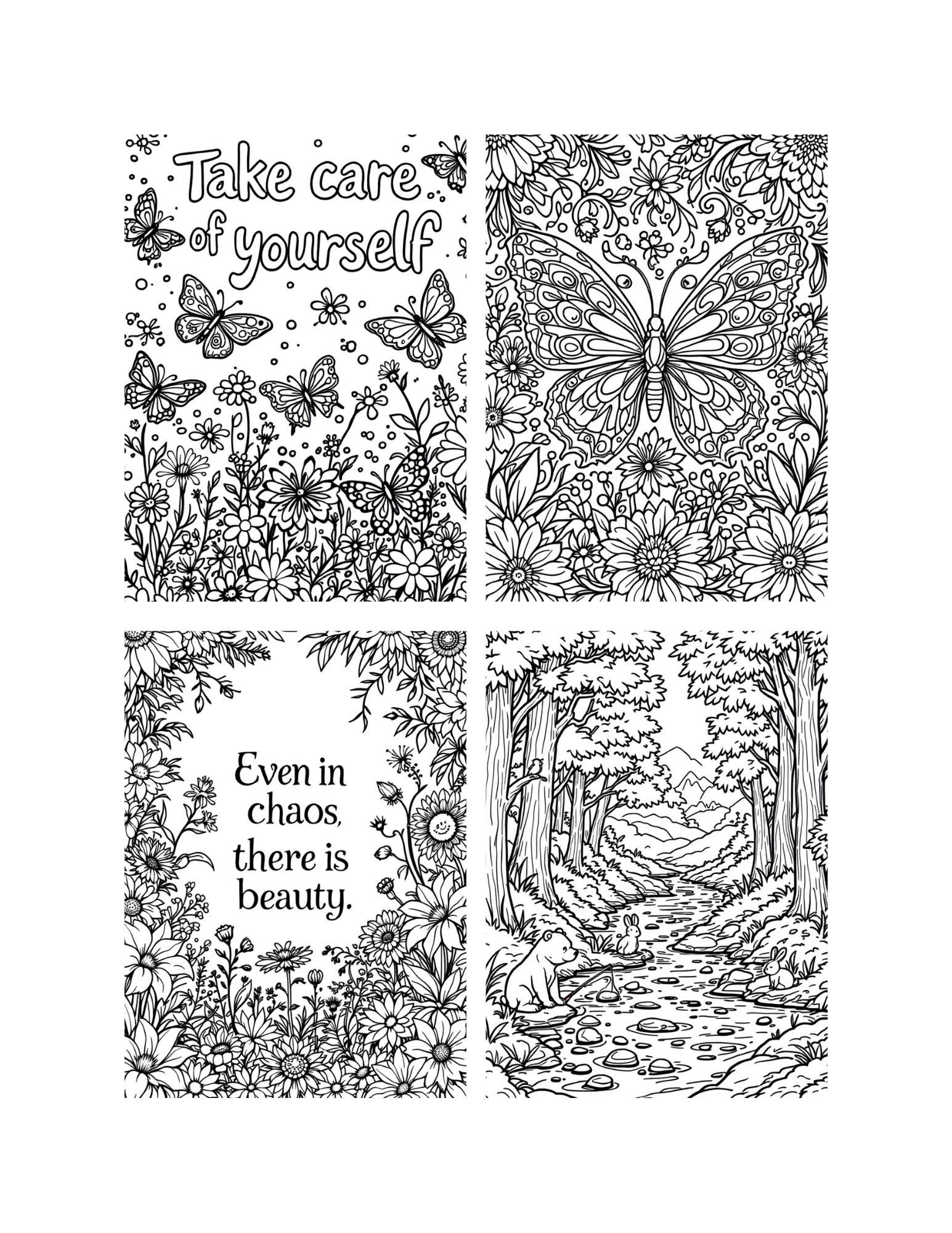 Stress Relief Coloring Book - Etsy