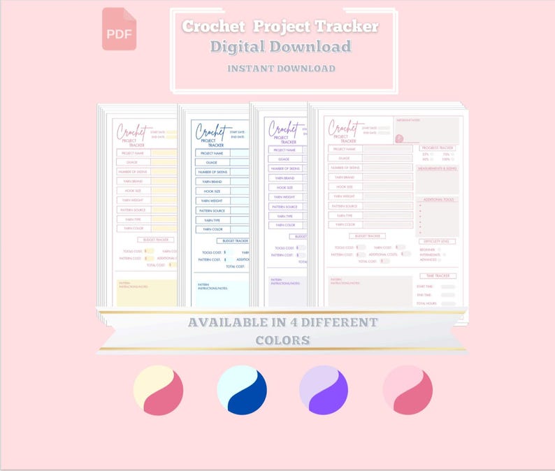 Digital Crochet Project Tracker Template – Printable Planner for ...