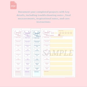 Digital Crochet Project Tracker Template – Printable Planner for ...