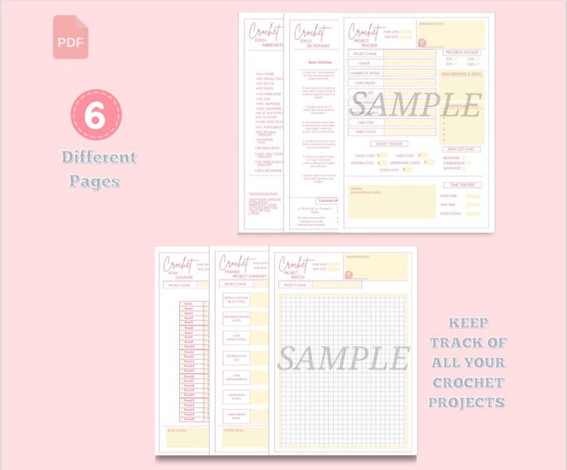 Digital Crochet Project Tracker Template – Printable Planner for ...