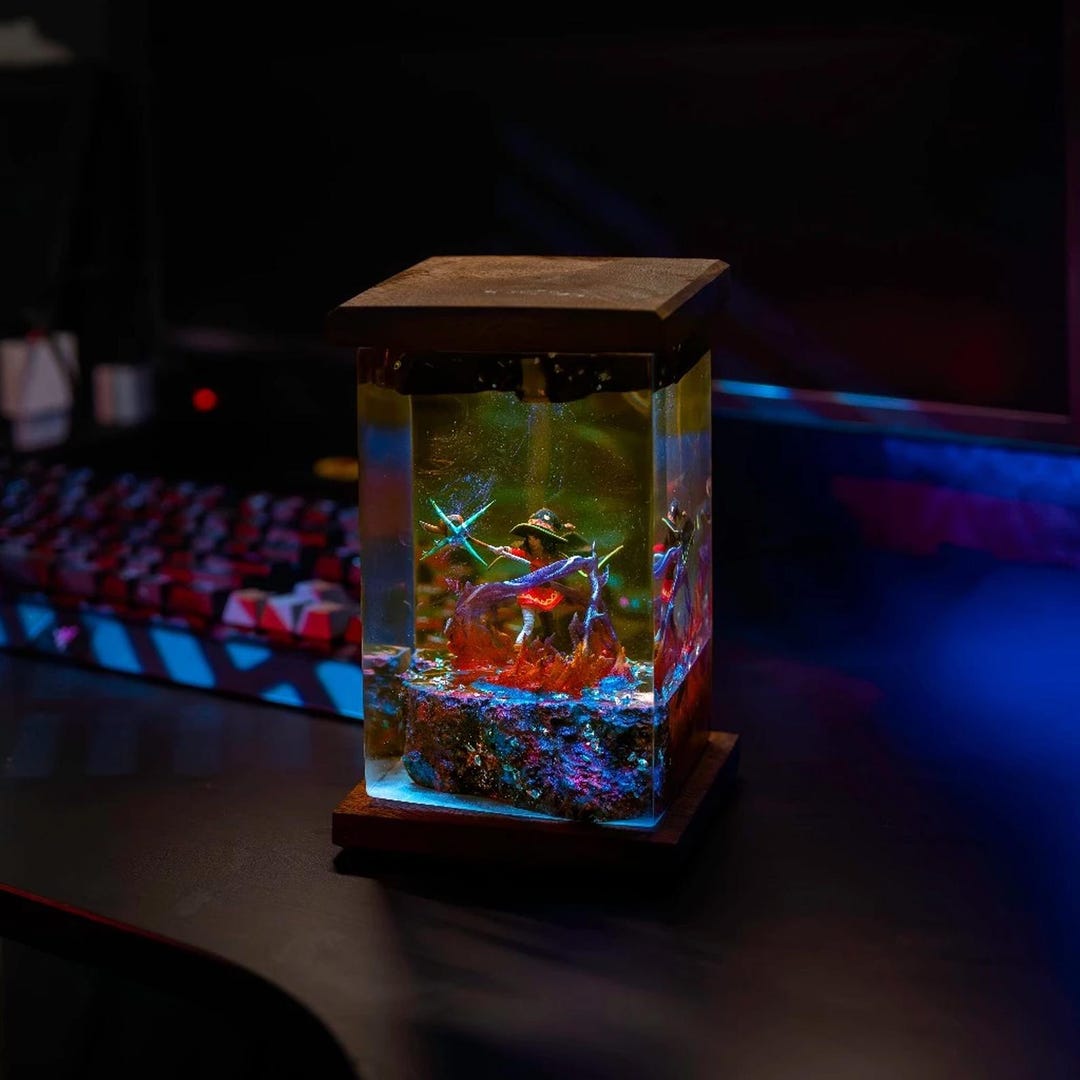 Megum.in Kono.suba Epoxy Resin Wood Lamp Night Light Unique Her Him Mom ...