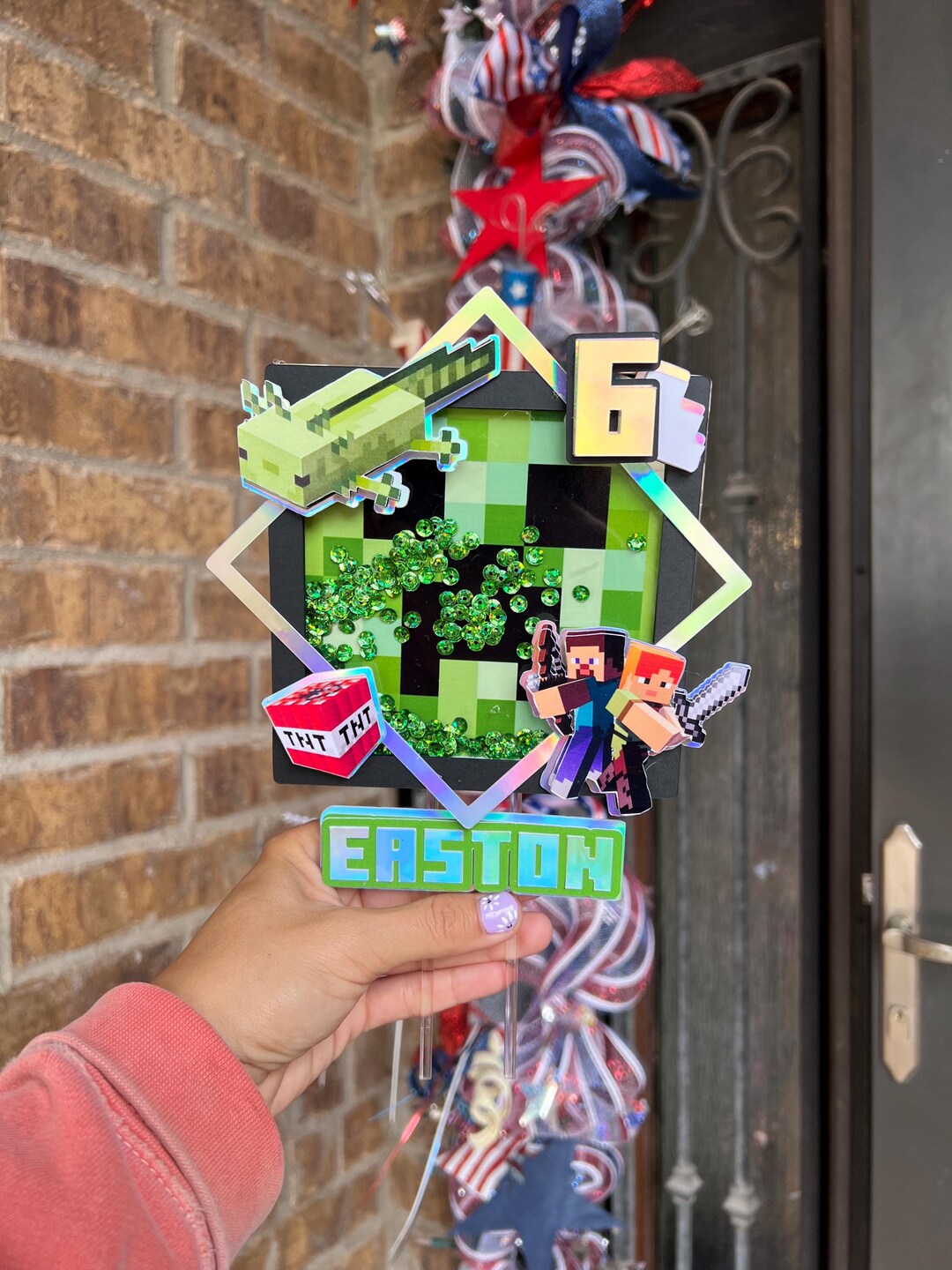 Custom Minecraft Inspired Cake Topper - Etsy