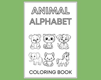Animal Alphabet Tracing and Coloring Book - Etsy