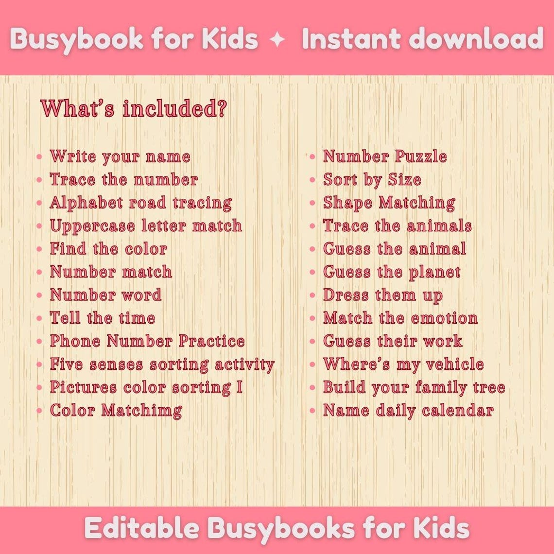 Editable Busy Book Template for Toddlers & Kids in Canva L Unicorn ...