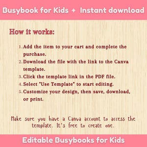 Editable Busy Book Template for Toddlers & Kids in Canva L Unicorn ...