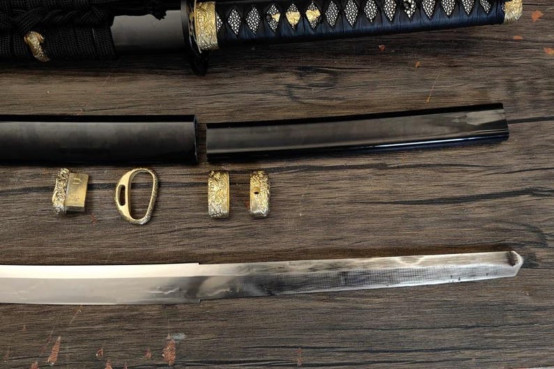 Hand-forged T10 Steel Katana - Full Tang, Clay Tempered, Custom ...