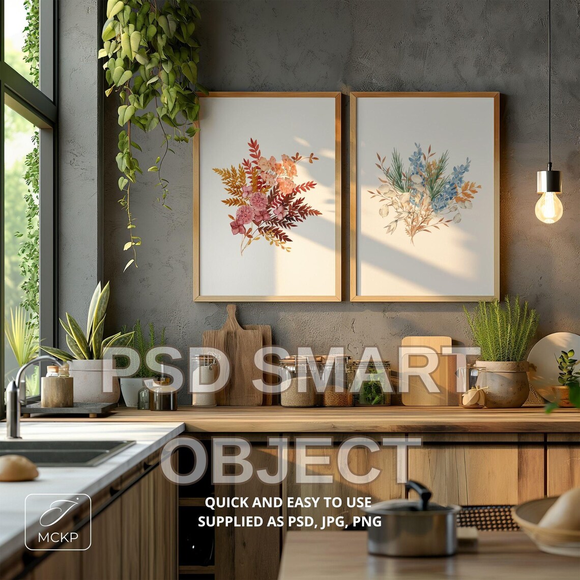 2 Kitchen Frame Mockup Two Kitchen Frame Mock up Wall Frame Mockup ...