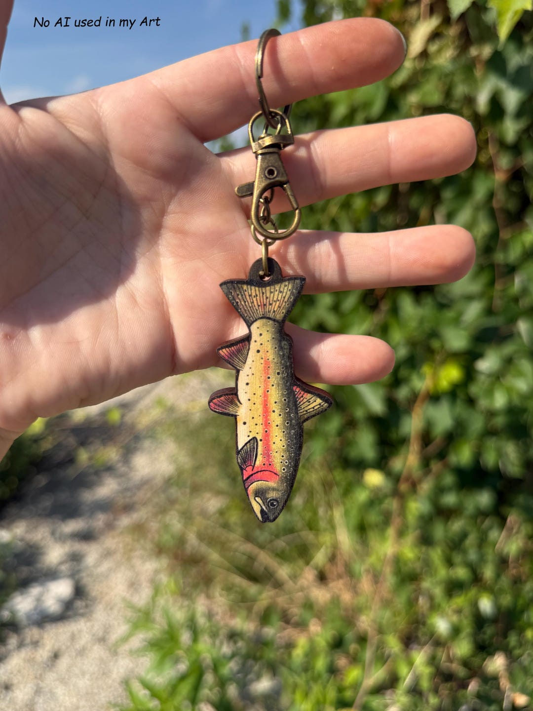 Cutthroat Trout Fish Wood Animal Keychain: Gift for Zookeepers ...