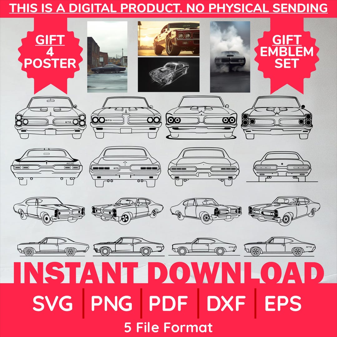 Pontiac GTO - SVG - PNG - Ready to Use for Cricut - Transparent ...