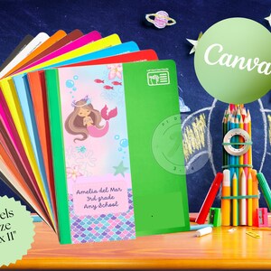 Editable Mermaids Kids Notebook Labels | Printable Name Tags | Cute ...