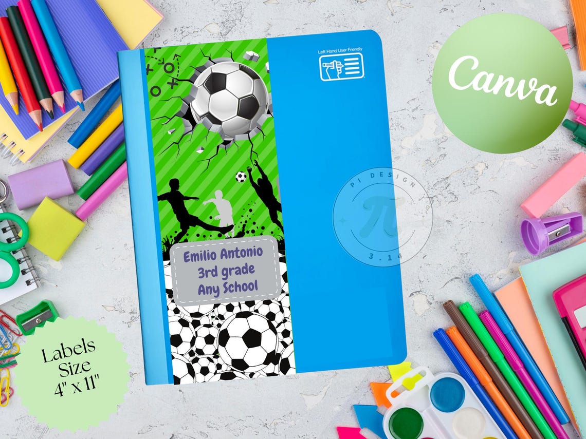 Editable Soccer Notebook Labels L Editable Labels L Notebook Labels L ...