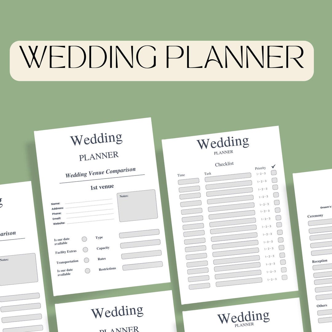 Bundle Wedding Planner Template Bundle, Wedding Checklist, Engagement ...