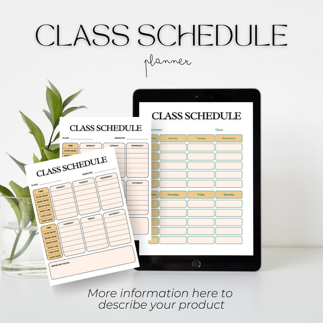 Weekly Class Timetable Printable, Class Schedule, Student Planner ...