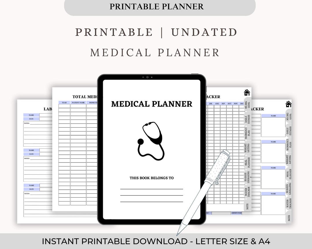 Digital Medical Planner: Health & Medication Tracker (digital Download ...