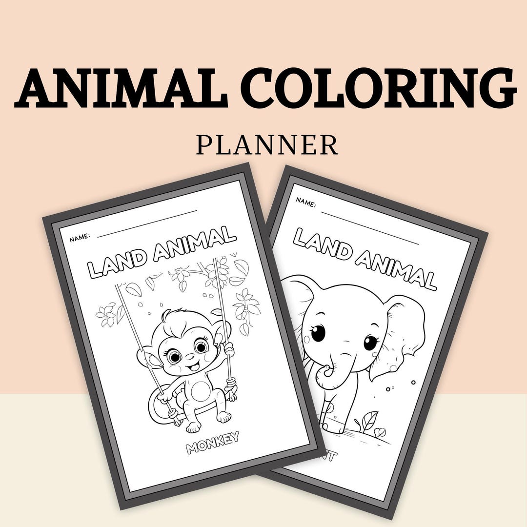 10 Cute Animal Coloring Book Pages- Zoo, Forest Animals and Birds, Easy ...