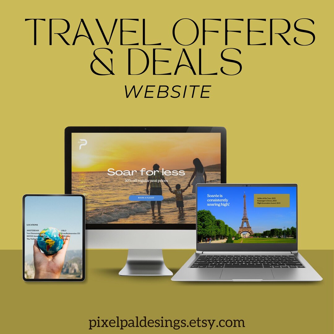 Travel Agent Website Canva Template for Travel Advisor Service Based ...
