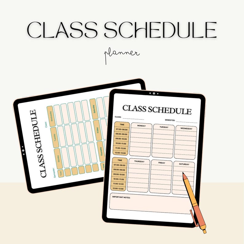 Weekly Class Timetable Printable, Class Schedule, Student Planner ...