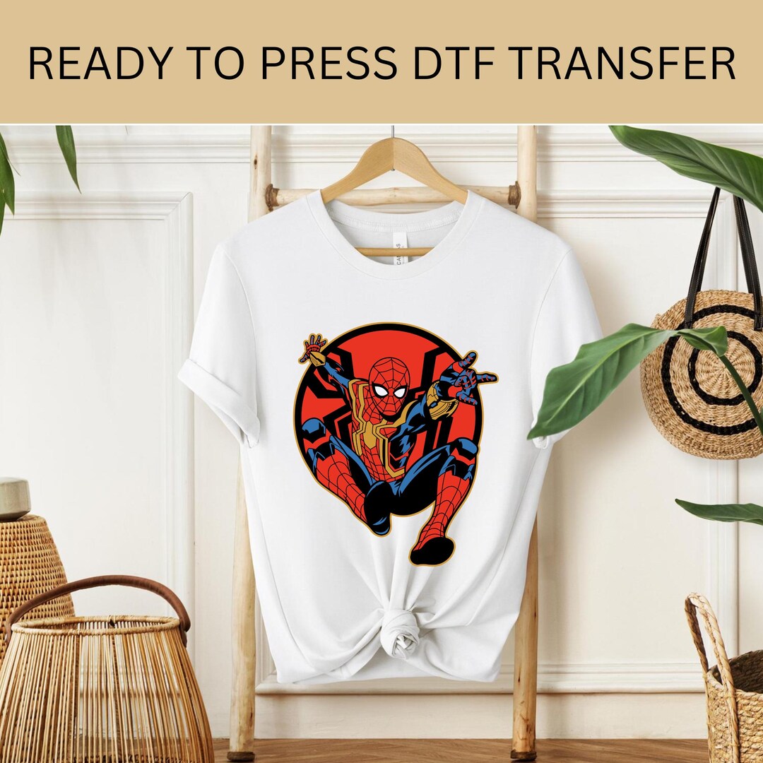 Spiderman DTF Transfer, Super Hero Ready to Press T-shirts, Spiderman ...