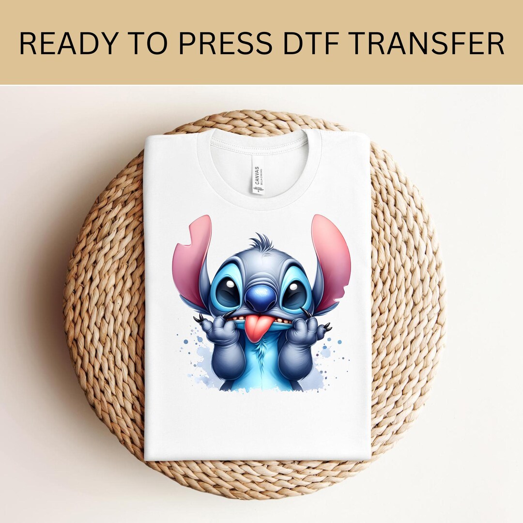 Stitch Watercolor DTF Transfer, Stitch Disney Cute Dtf Transfer, Disney ...