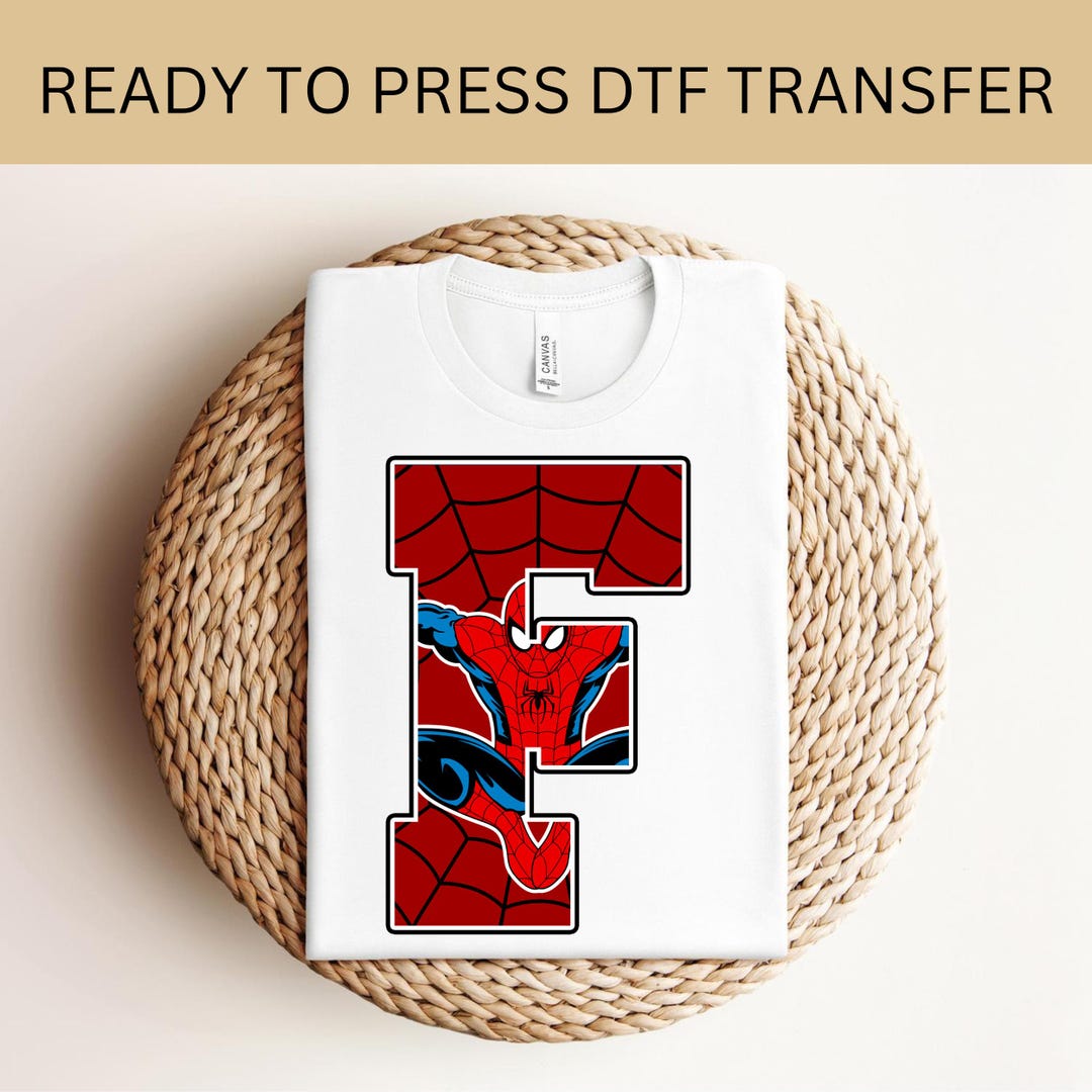 Spiderman Alphabet DTF Transfer, Super Hero Ready to Press T-shirts ...