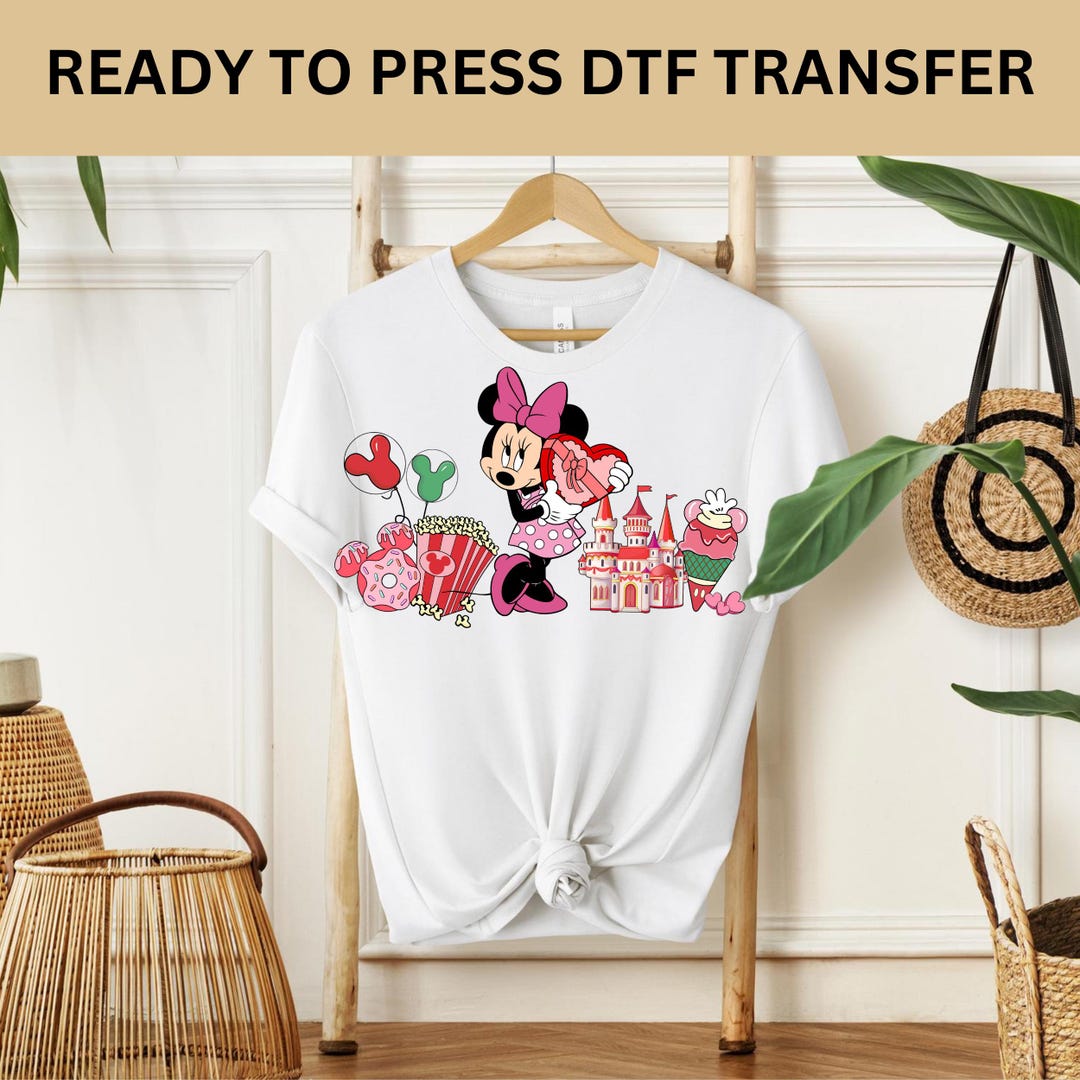 Disney Minnie DTF Transfer, Disney Heart Ready to Press, Mickey Castle ...