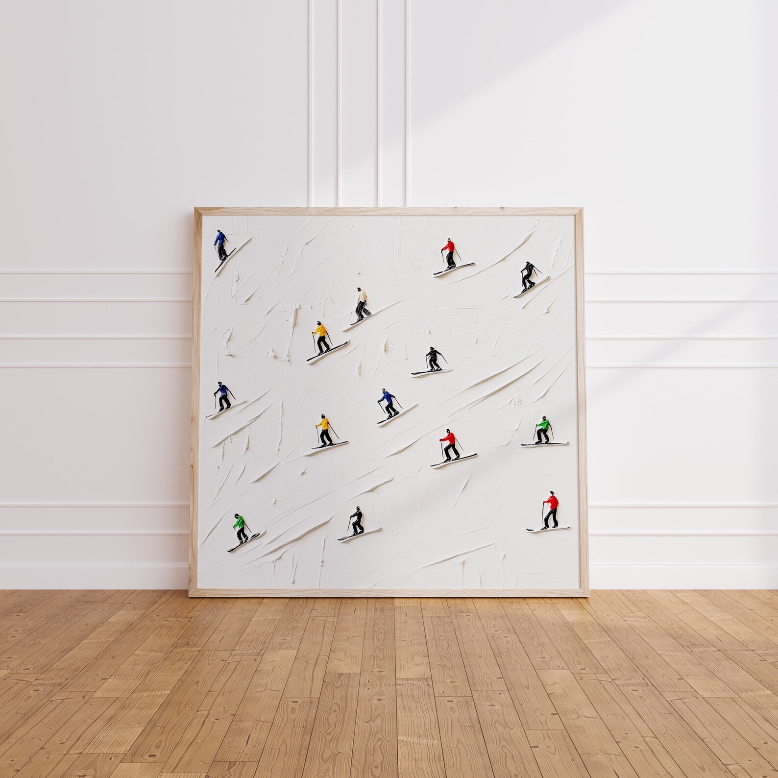 Minimalist Skiing Art Print, Digital Download, Winter Sports Wall Art ...