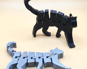 Colorful Customized Flexi Cat Articulated Keychain - Cute Fidget Toy ...
