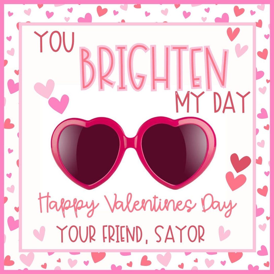 You Brighten My Day - Valentine - Gift Tag - Editable - Etsy