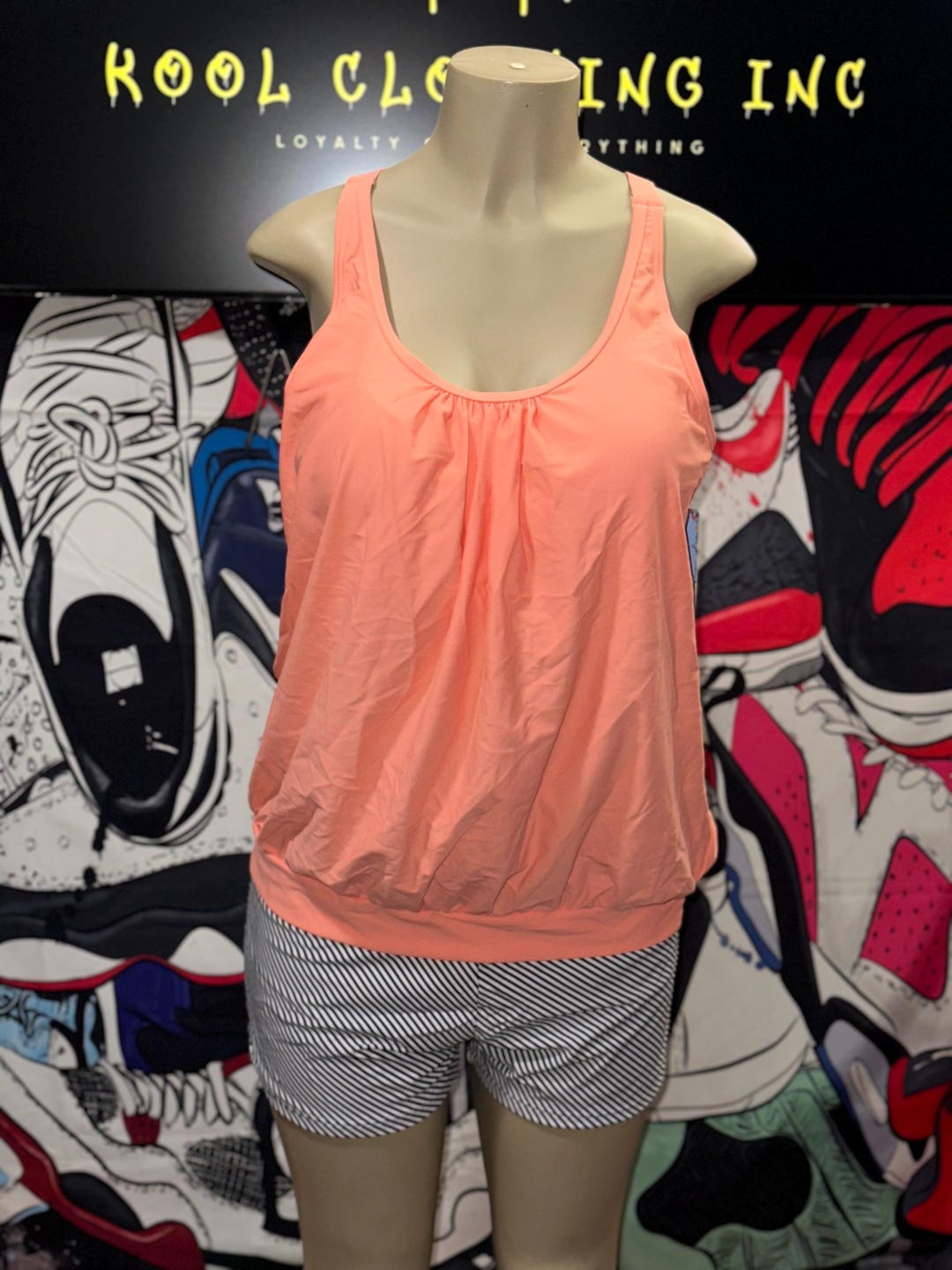 2 Piece Peach & Stripped Bathing Suit - Etsy