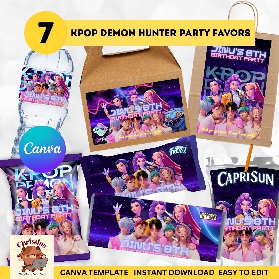 Kpop Demon Hunters Party Favors V4, Kpop Demon Hunters Bundle, Kpop ...